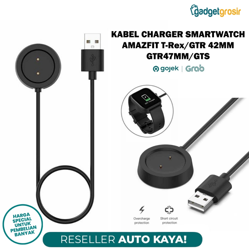 Jual Kabel Charger Smartwatch Amazfit T-Rex / GTR 42MM / GTR 47MM / GTS Cable Dock Charging ...