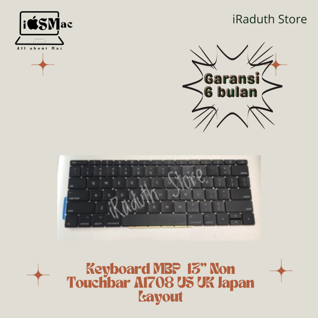 Jual Keyboard MBP 13" Non Touchbar A1708 US UK Japan Layout | Shopee ...