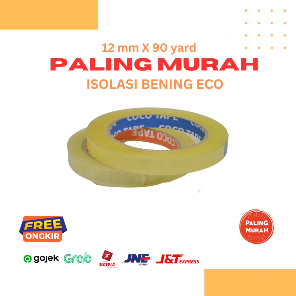 Jual Isolasi Bening UKM Ekonomis 0.5 inch 90 yard mirip Daimaru ...