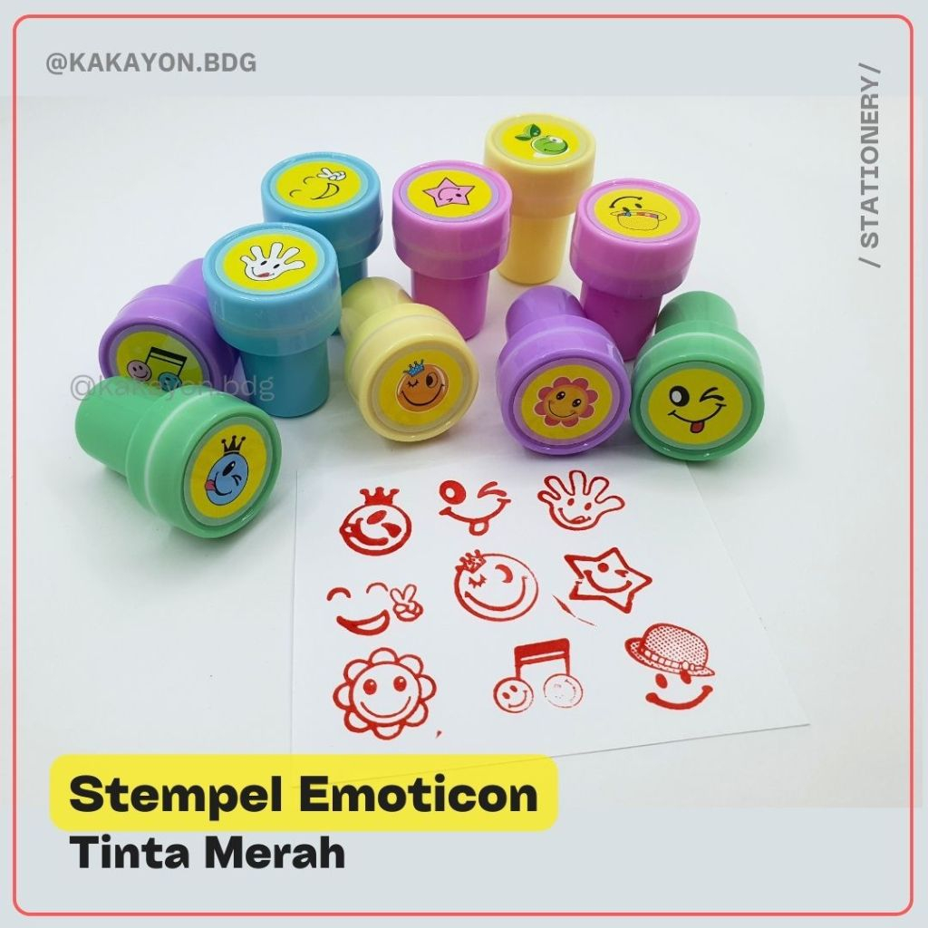 Jual Stempel Gambar Emoticon Tinta Merah Cover Cap Pastel / Cap Nilai ...
