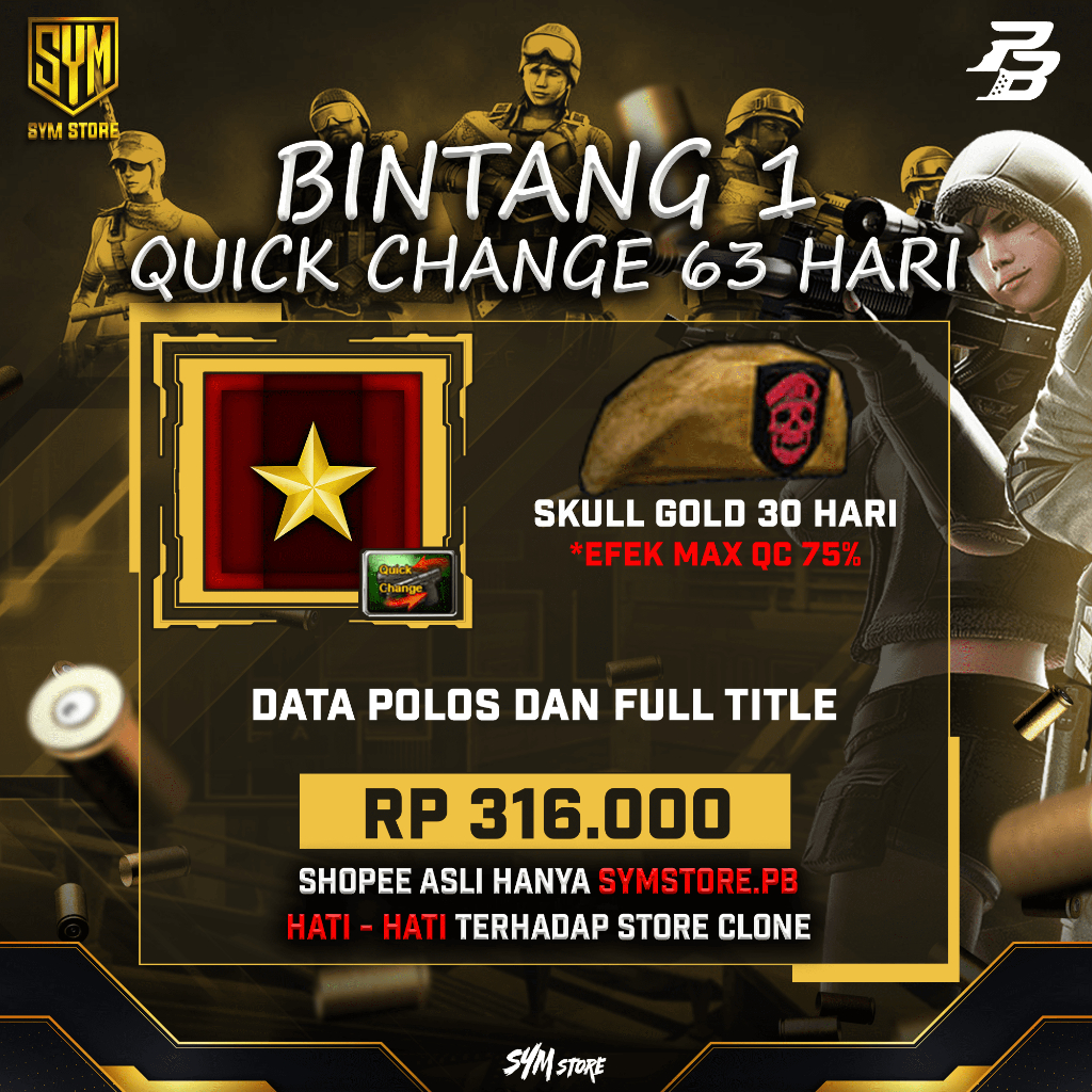 Jual CHAR SKULL BERET POINTBLANK / CHAR PB FULL TITLE DATA POLOS ...