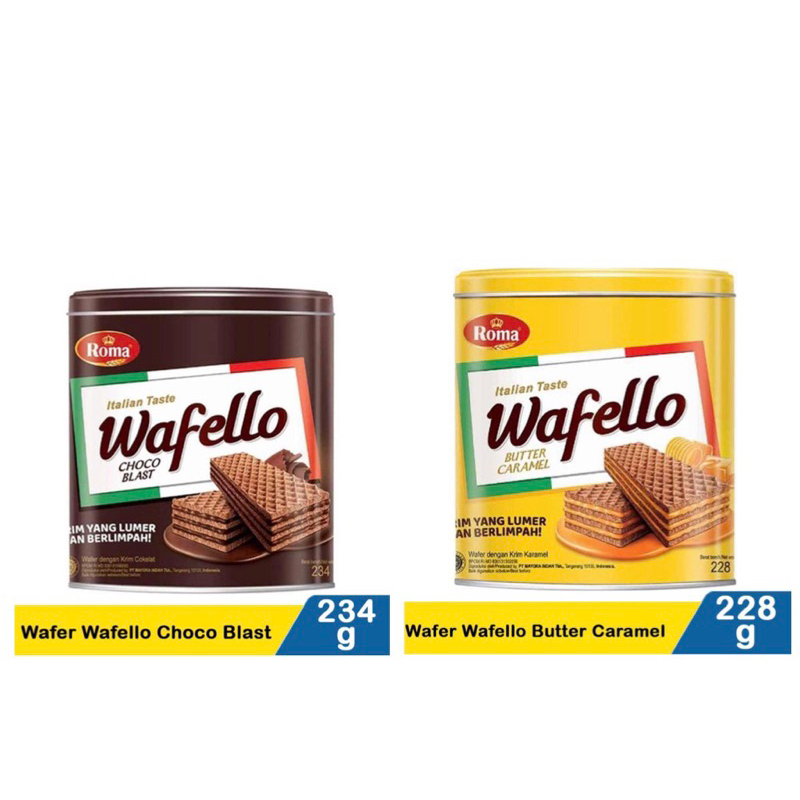 Jual WAFER ROMA WAFELLO KALENG || WAFER KEMASAN 228g || WAFER KALENG ...