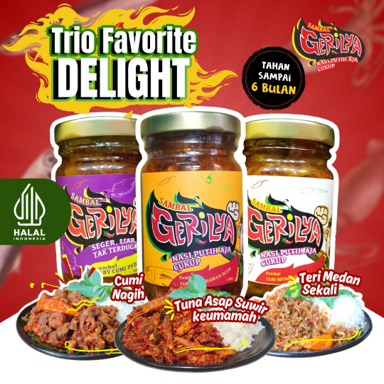 Jual GERILYA - Trio Favorite Delight Double TerUmiKeu (Sambal Teri ...