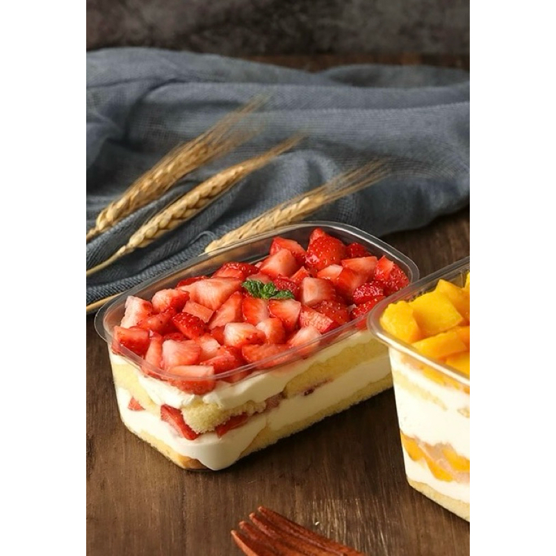 Jual 10pcs Mika pudding oval lonjong wadah fruit cake cupcake box ...