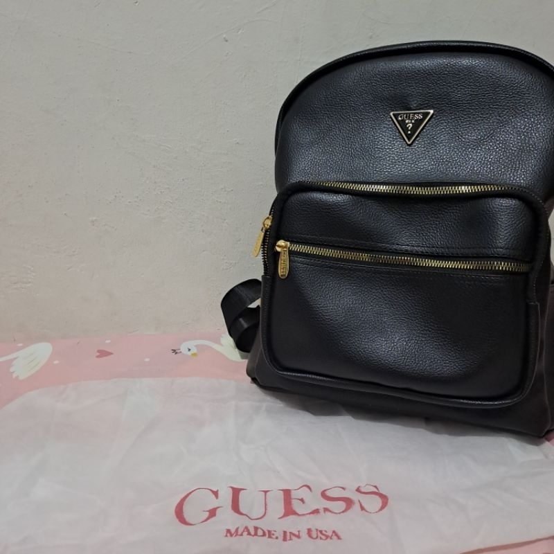 Jual TAS GUESS BACKPACK BLACK RANSEL | Shopee Indonesia