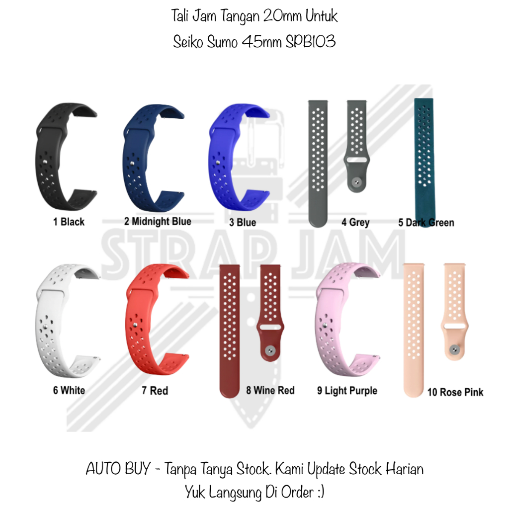 Jual NPS 20mm Strap Seiko Sumo 45mm SPB103 - Tali Jam Tangan Olahraga Silikon Karet Rubber ...