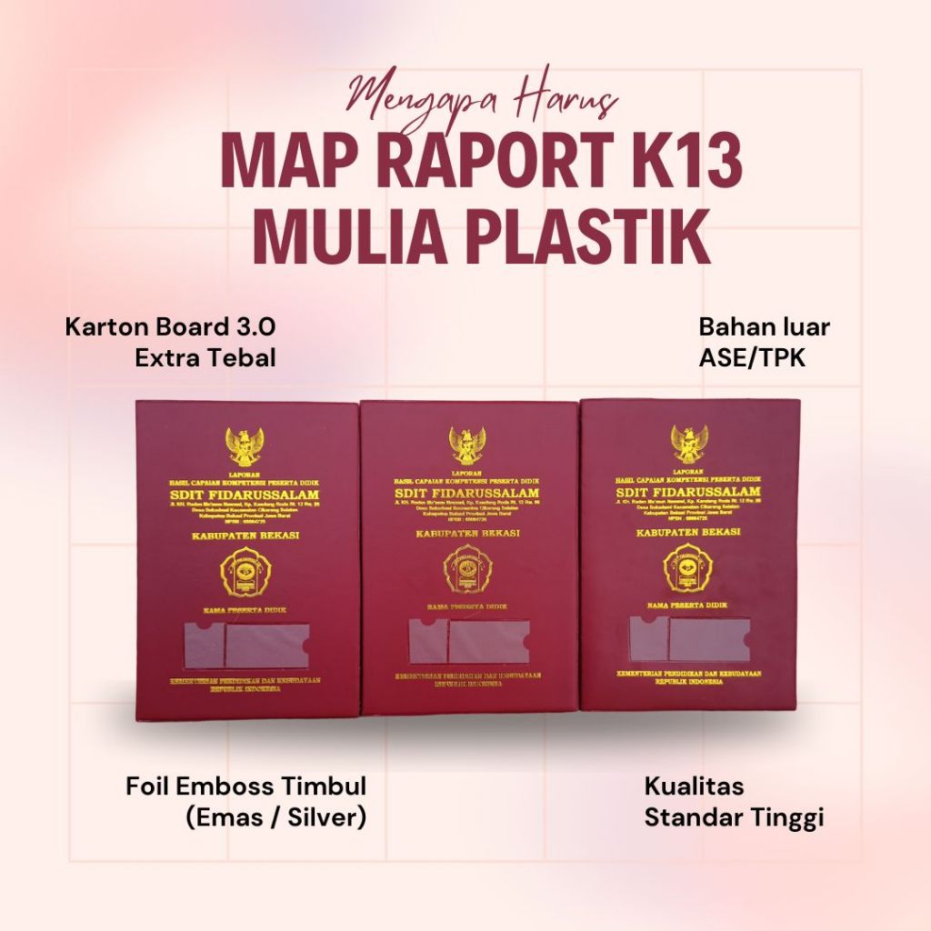 Jual Mulia Plastik | Isi 16 Lembar Map Raport Custom Nama dan Logo ...