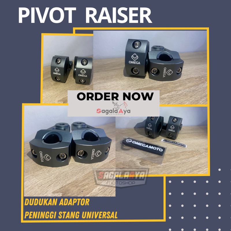 Jual pivot riser CNC omega Titanium adaptor stang motor raiser maju ...