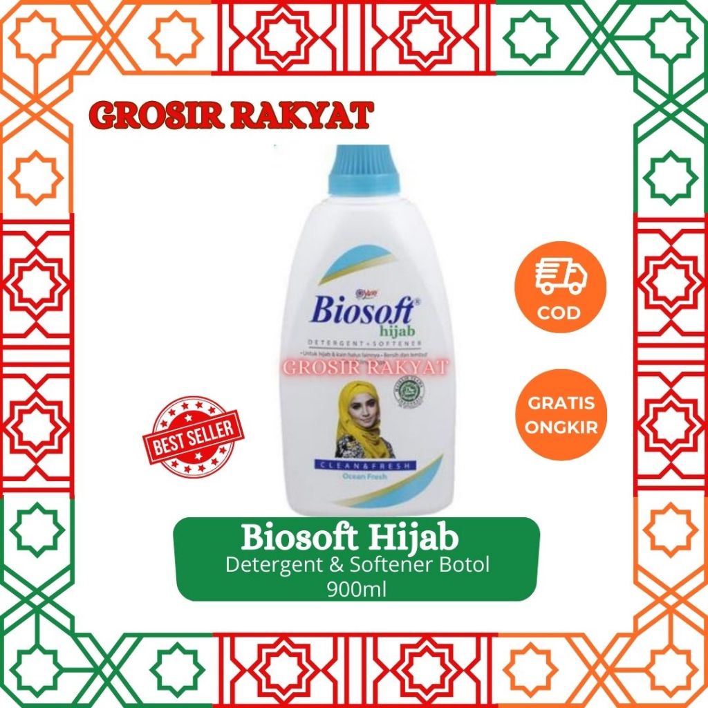 Jual Yuri Biosoft Hijab Detergent + Softener Botol 900ml | Shopee Indonesia