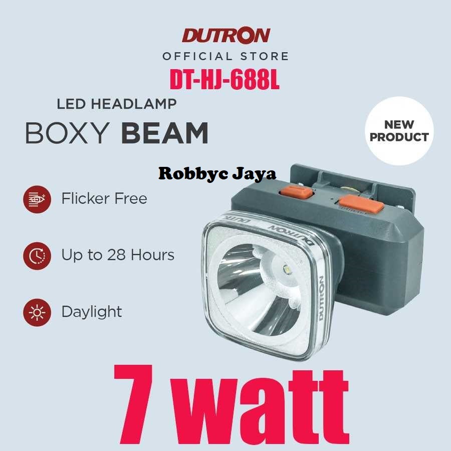 Jual DUTRON Senter Kepala Head Lamp Led Boxy Beam 7 Watt Daylight ...