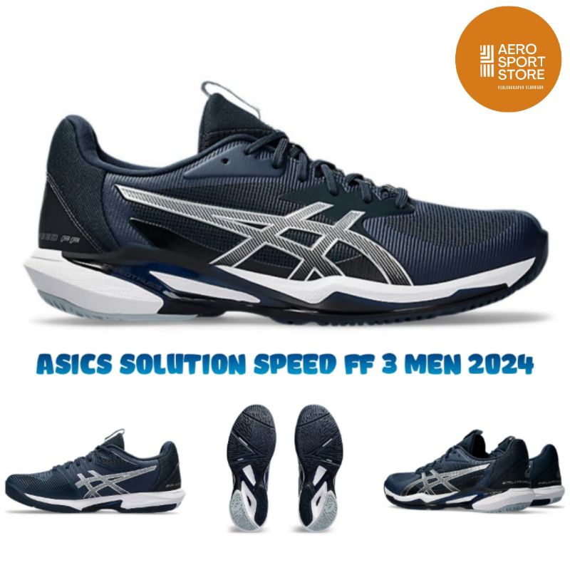 Jual [ SEPATU TENIS ASICS SOLUTION SPEED FF 3 MEN 2024 / French Blue - Pure Gold ] | Shopee ...