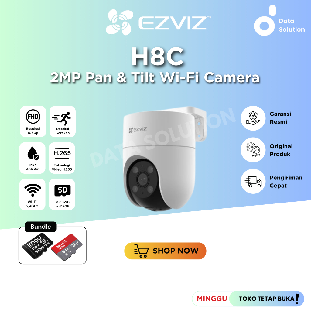 Jual Ezviz H8C 2MP Pan & Tilt Wifi Camera Outdoor | Shopee Indonesia