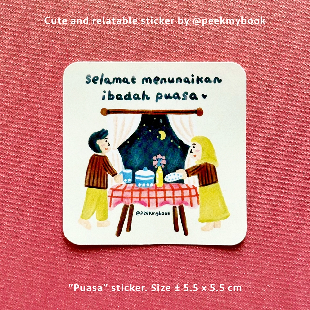 Jual Selamat Puasa - Die Cut Sticker Satuan Peekmybook / Stiker Lucu ...