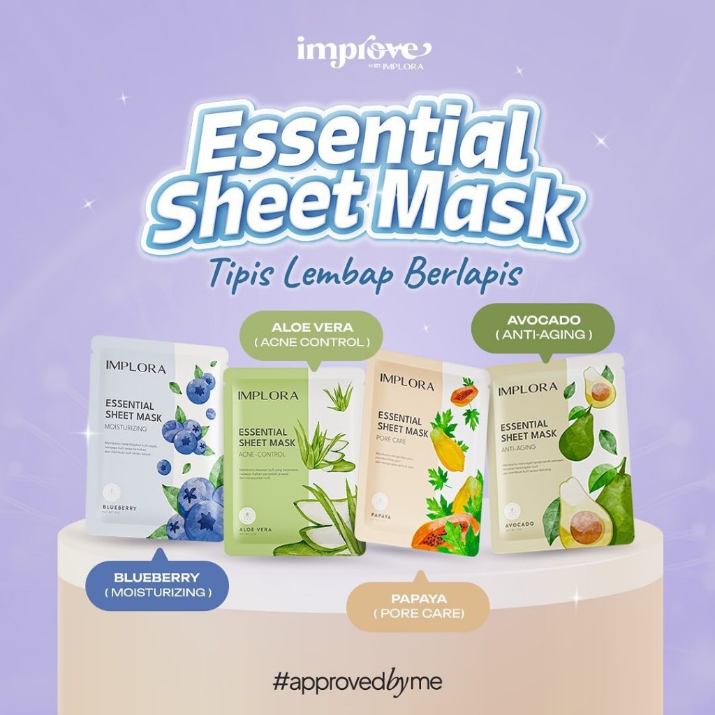 Jual IMPLORA Essential Sheet Mask 25 GR - Masker Topeng Wajah | Shopee ...
