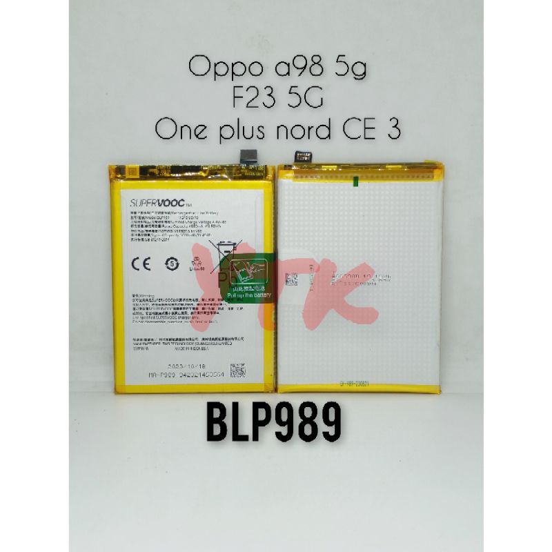 Jual batre/baterai/battery oppo a98 5g/f23 5g/one plus nord CE 3 LITE ...