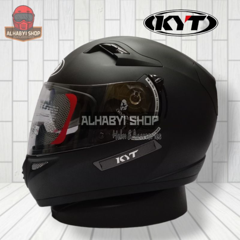 Jual HELM KYT K2 RIDER SOLID BLACK DOFF | FULL FACE DOUBLE VISOR | SNI ...