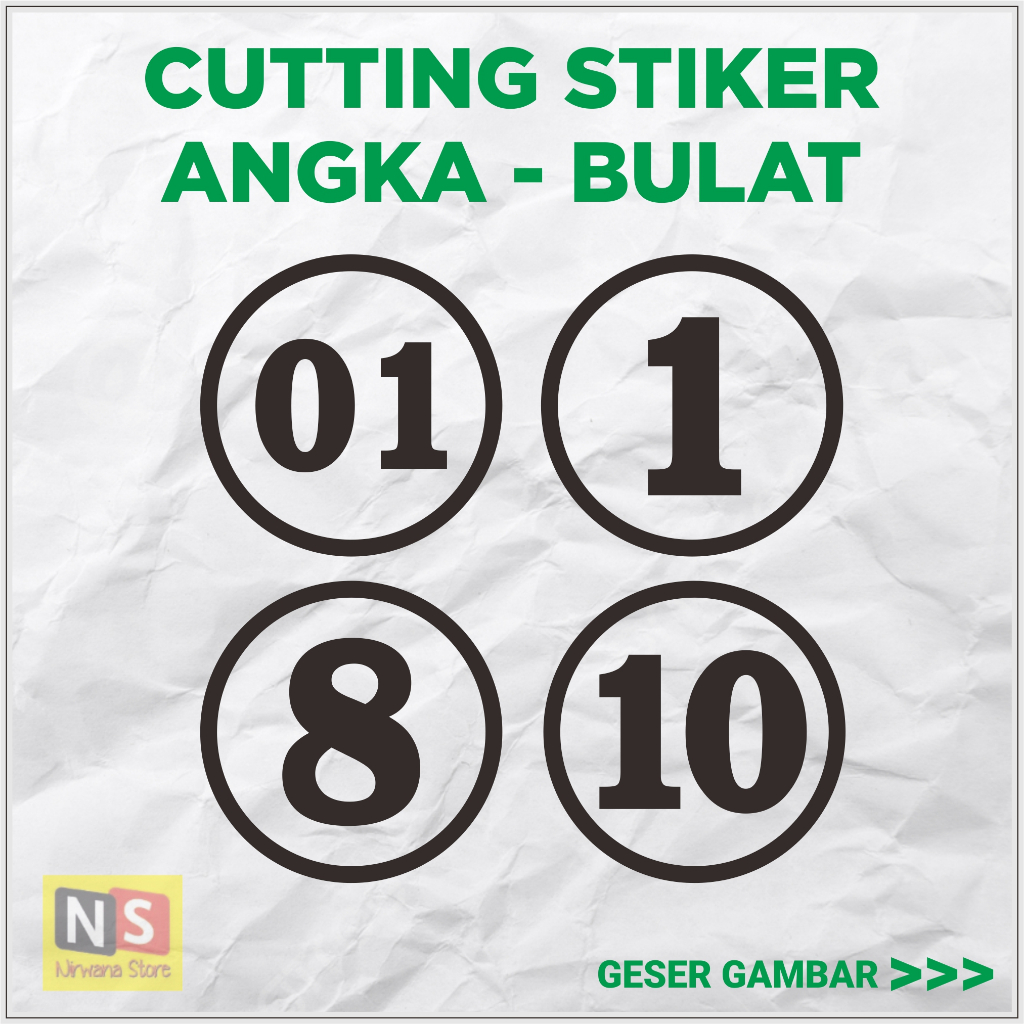 Jual Label & Stiker Cutting Stiker Angka Bulat Ukuran 5 Cm - 10 Cm ...