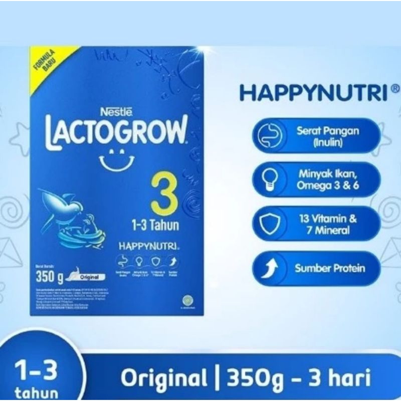 Jual Nestle Lactogrow 3 350gram 350 g gr gram rasa original | Shopee ...