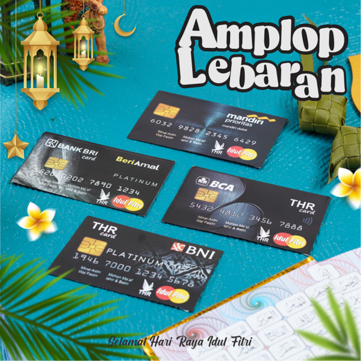 Jual AMPLOP Lebaran 100 Lembar Kartu ATM Bank Mandiri Bca Bri BTN ...