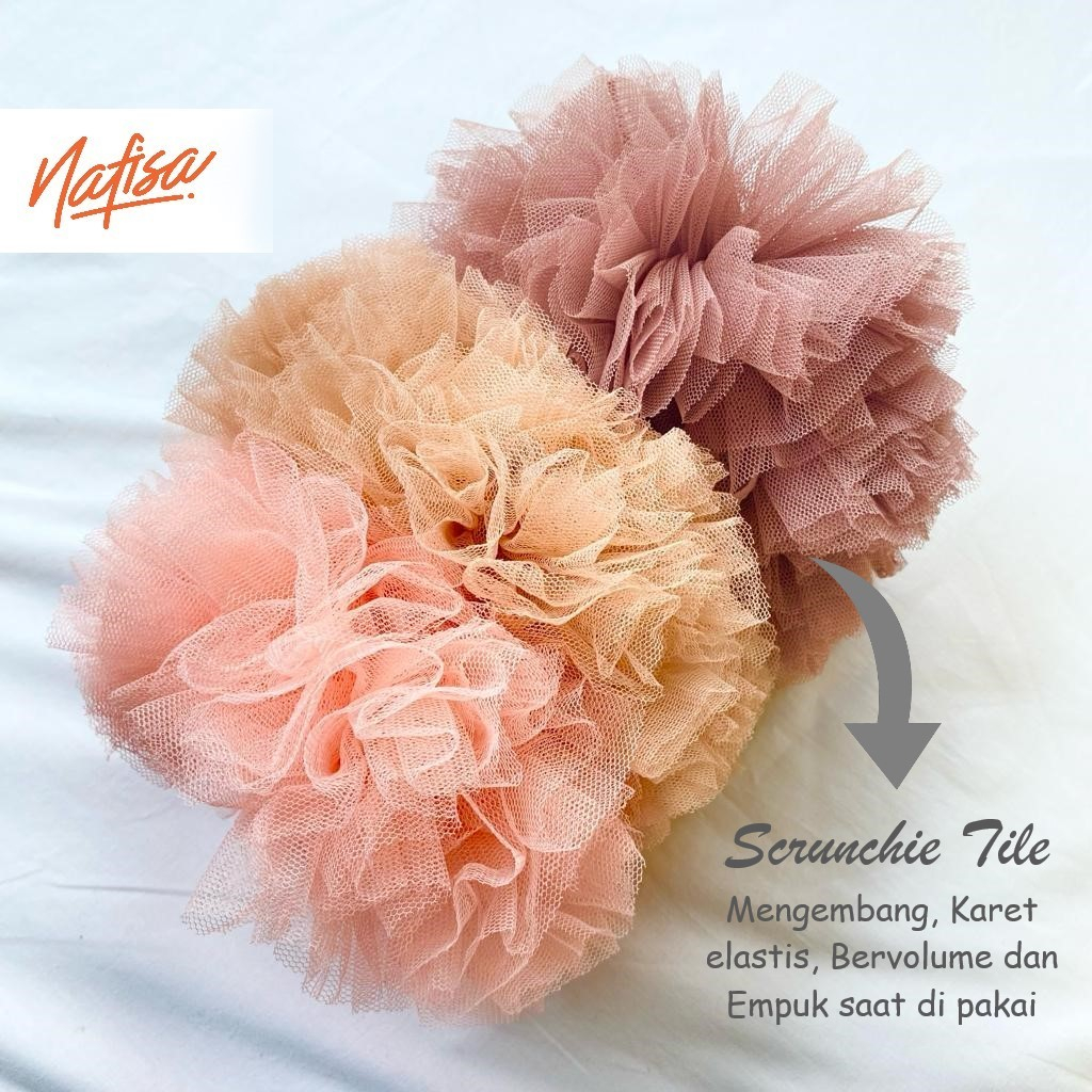 Jual Nafisa Scrunchie Tile Jumbo - Ikat Rambut Cepol Hijab Anti Kempes ...