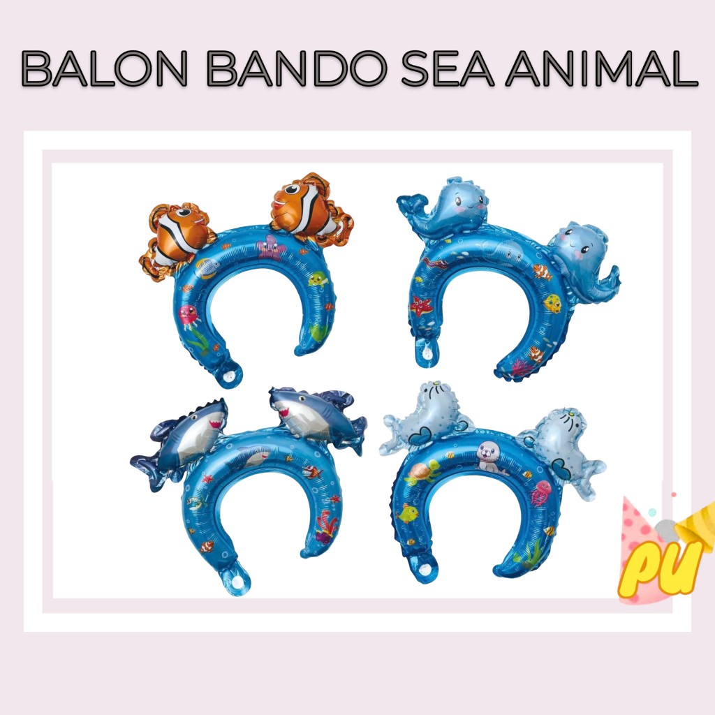 Jual Balon Bando HEWAN LAUT / Balon Bando Shark Whale Ikan Nemo Singa ...