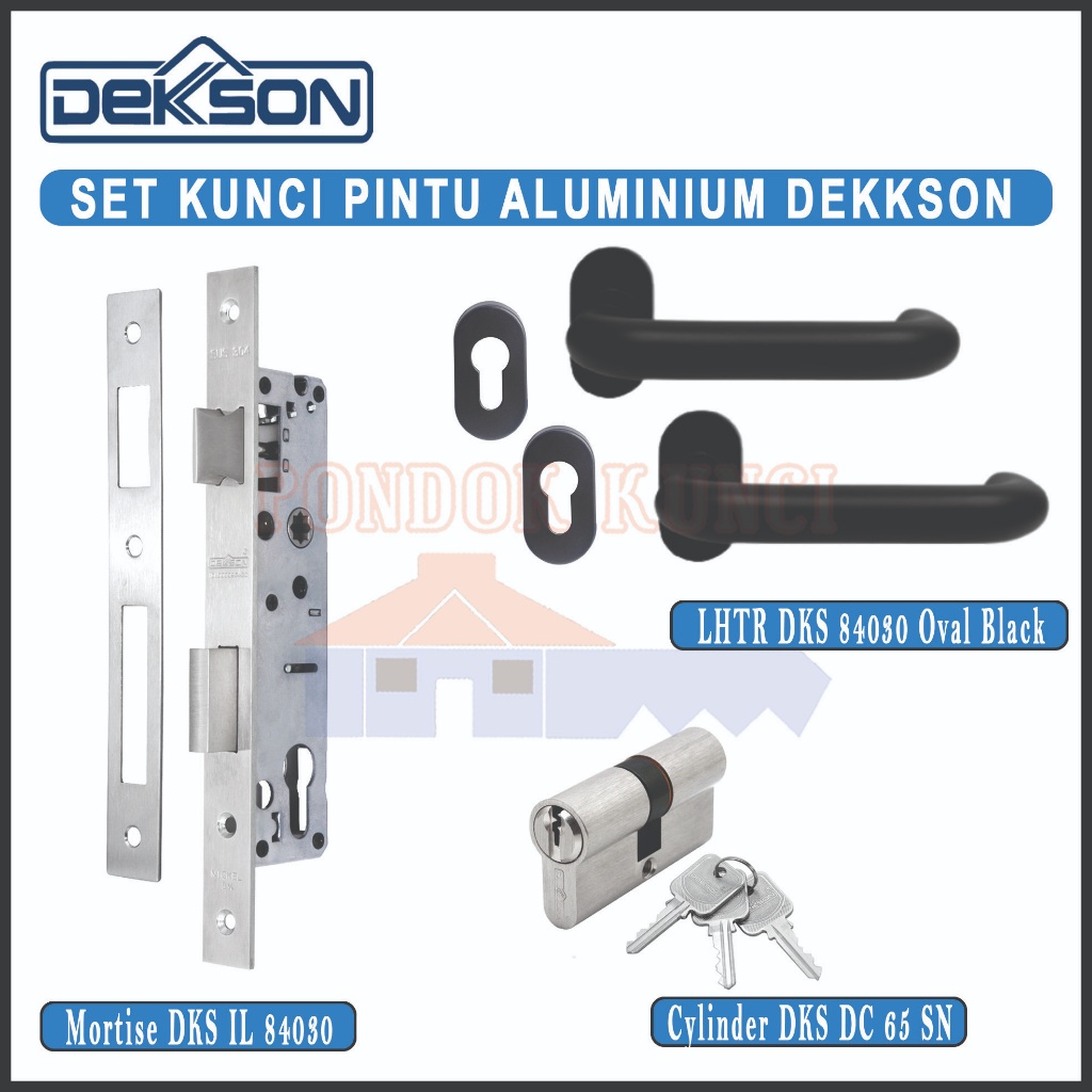 Jual 1 Set Kunci Pintu Aluminium Dekkson Lockcase 84030 IL + Cylinder ...
