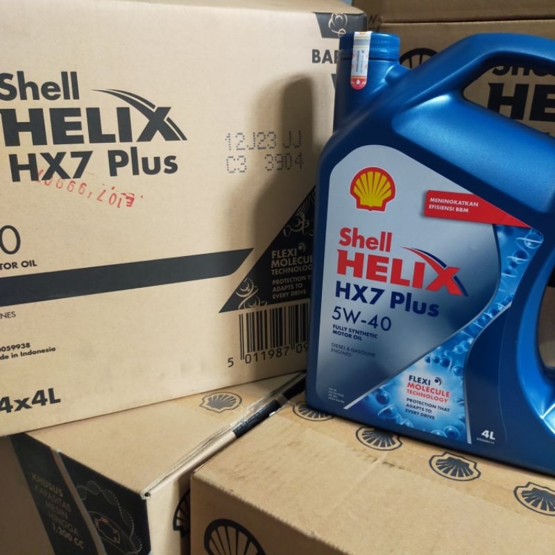 Jual 1Dos Oli shell Helix Hx7 plus Sae 5w-40 Galon Original | Shopee ...