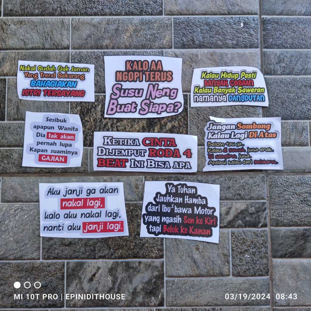 Jual Paket 8 pc Stiker Kata Lucu Motor Humor Jawa Guyon Sindiran Viral ...