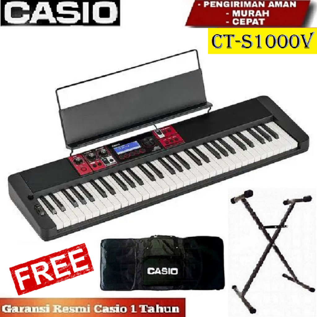 Jual Keyboard Piano CASIO CTS1000V / CT-S1000V / CTS 1000V Free Stand ...