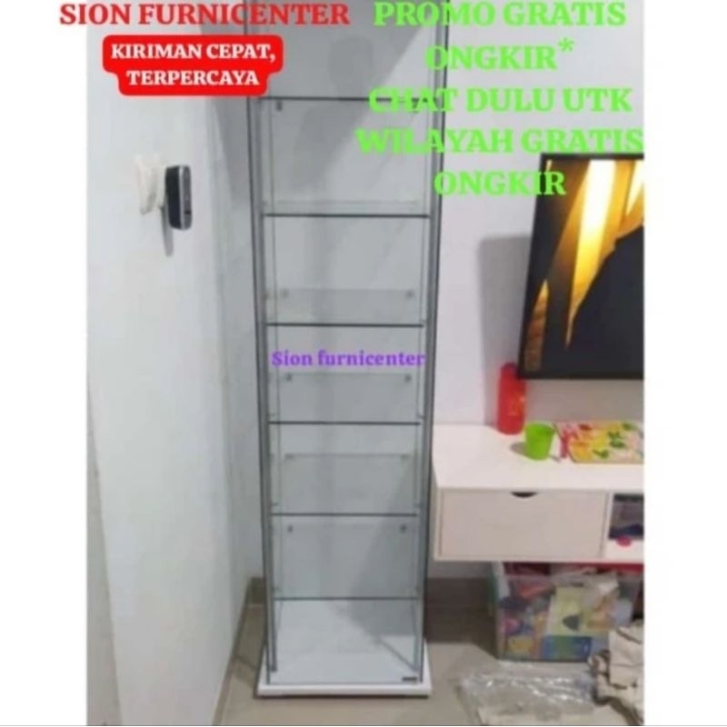 Jual Rak kaca single / lemari kaca tinggi / rak koleksi / rakkaca ...