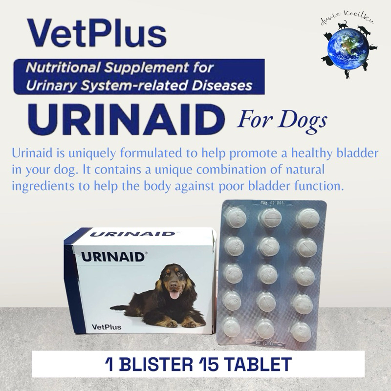 Jual Vetplus Urinaid For Dogs - Suplemen Gangguan Kemih / Bladder Untuk Anjing (1 BLISTER 15 ...