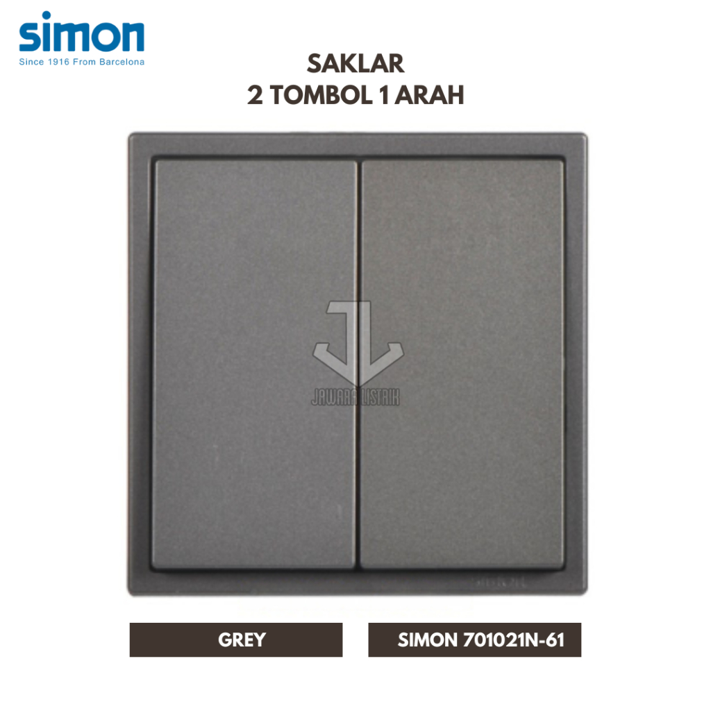 Jual SIMON i7 701021N-61 SAKLAR 2 GANG 1 ARAH GREY | Shopee Indonesia