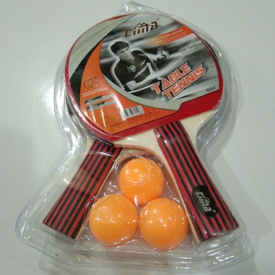 Jual BET PINGPONG RAKET TENIS MEJA SET isi 2 Cima + 3 bola | Shopee ...