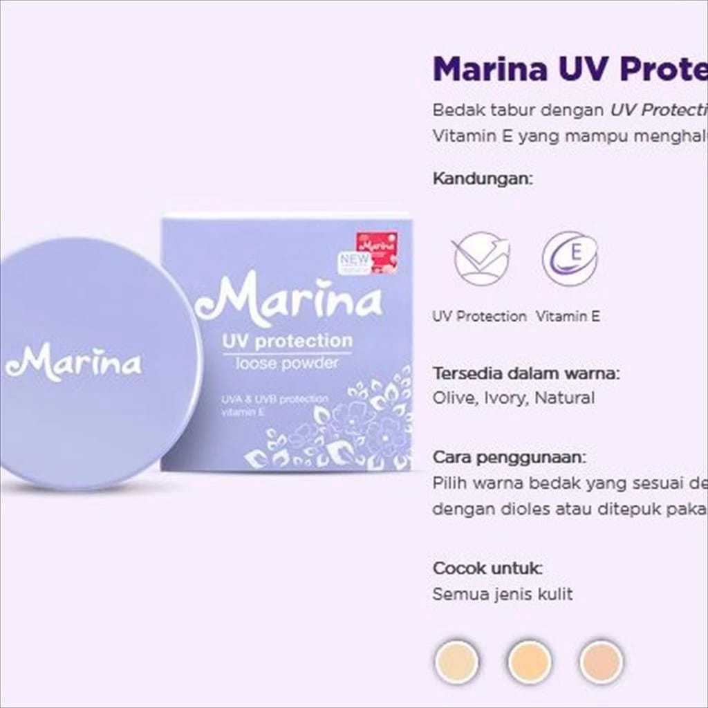 Jual ♥ CANTIKA ♥ Marina loose powder temapt ungu bedak tabur 25gr ...