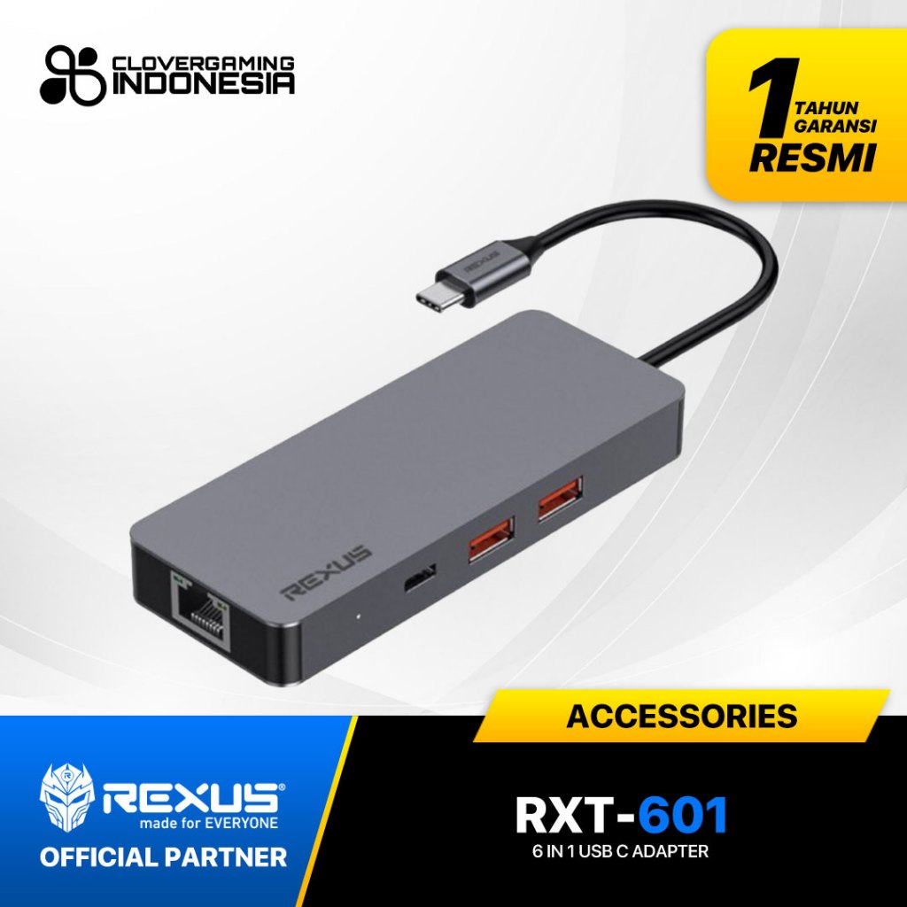 Jual Rexus USB RXT-601 Converter 6in1 USB HUB 6 Port Type C for PC ...