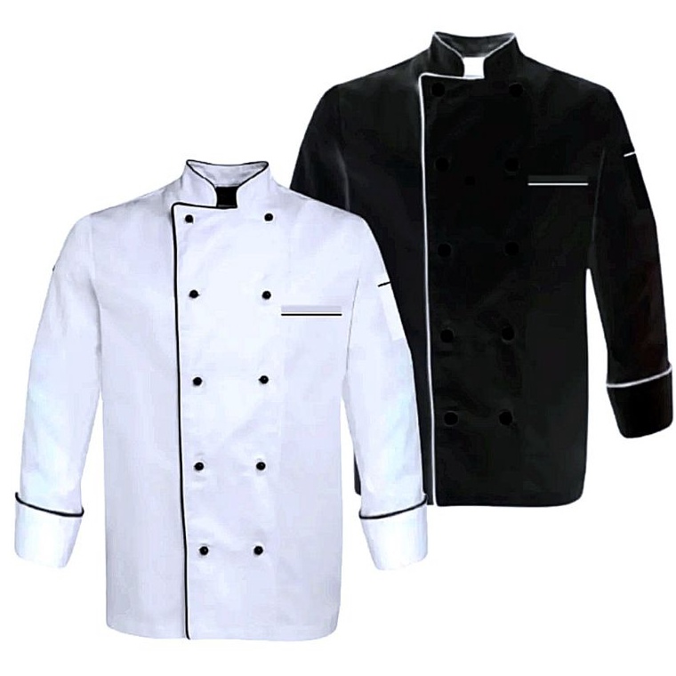 Jual ART I42B Kemeja Kerja Baju Koki Jacket Chef Lengan Panjang Pria ...