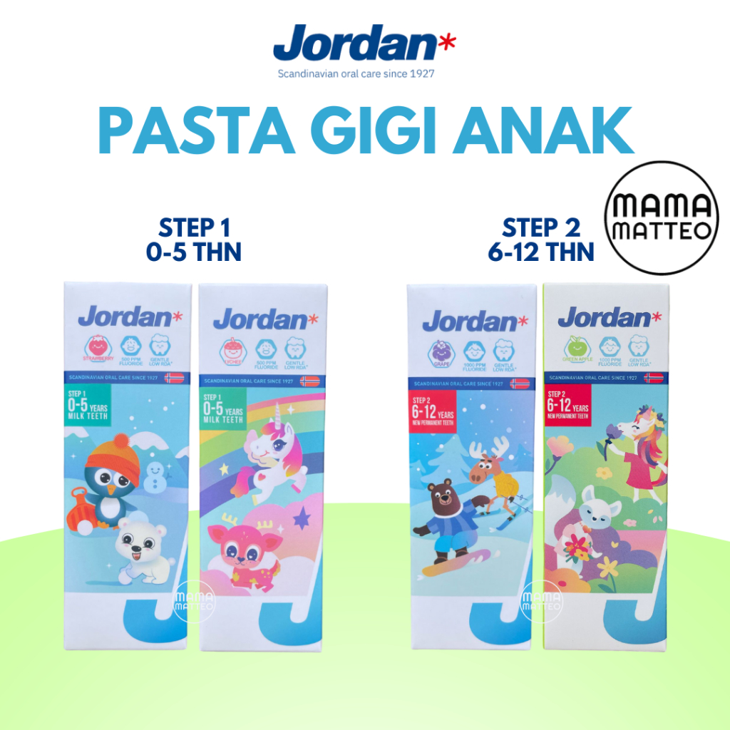 Jual JORDAN Oral Care Kids Toothpaste Step 1 Step 2 / Pasta Gigi Odol ...