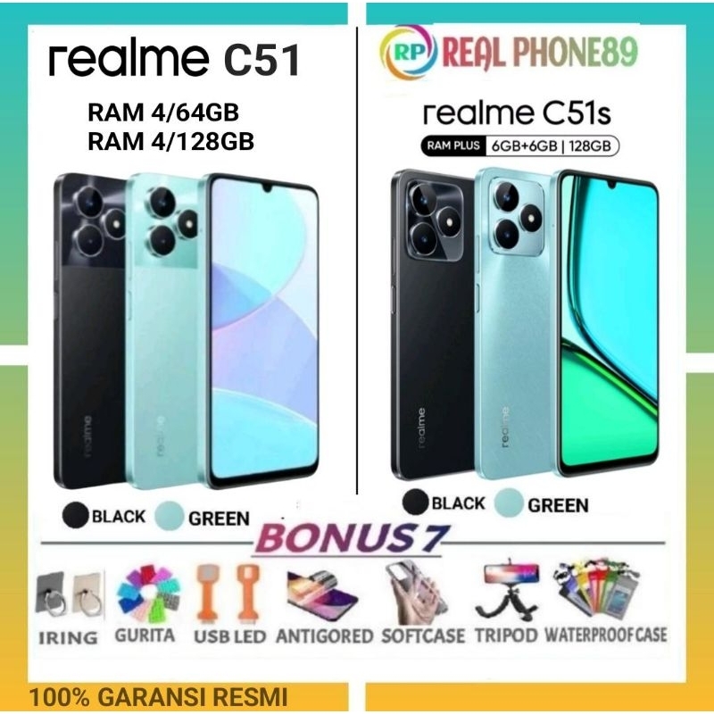 Jual REALME C51 RAM 4/128GB | C51 4/64GB | C51S 6/128GB GARANSI RESMI ...
