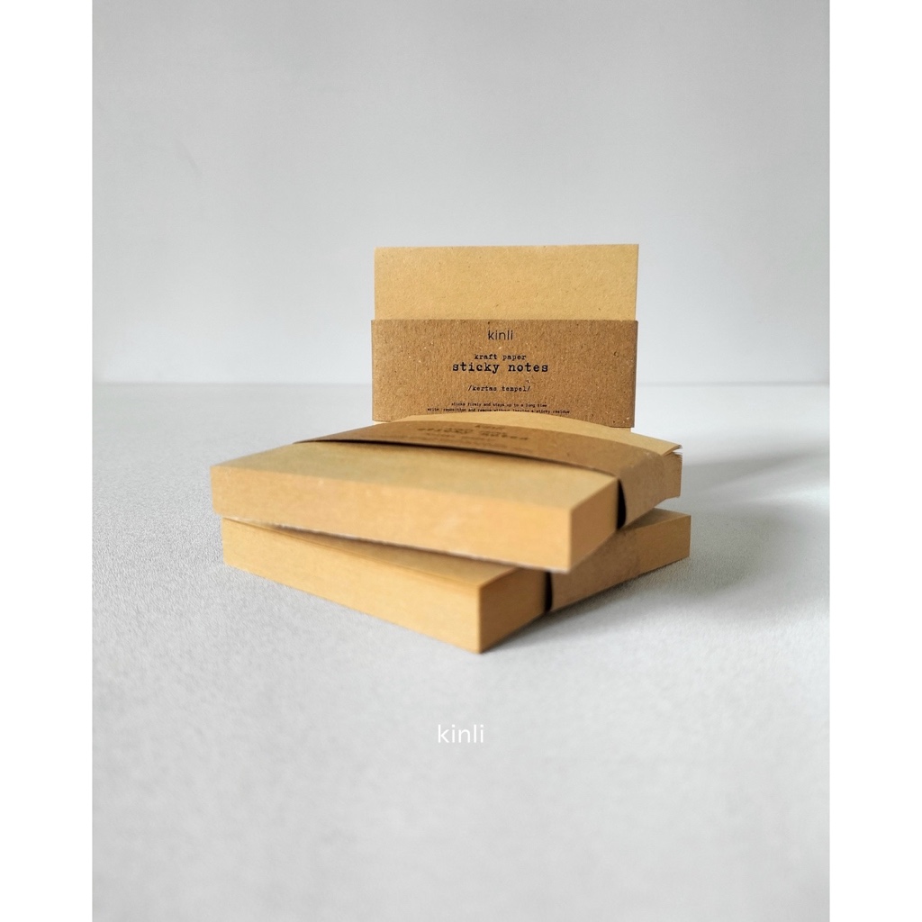 Jual brown paper sticky notes kraft memo note kertas tempel | Shopee ...