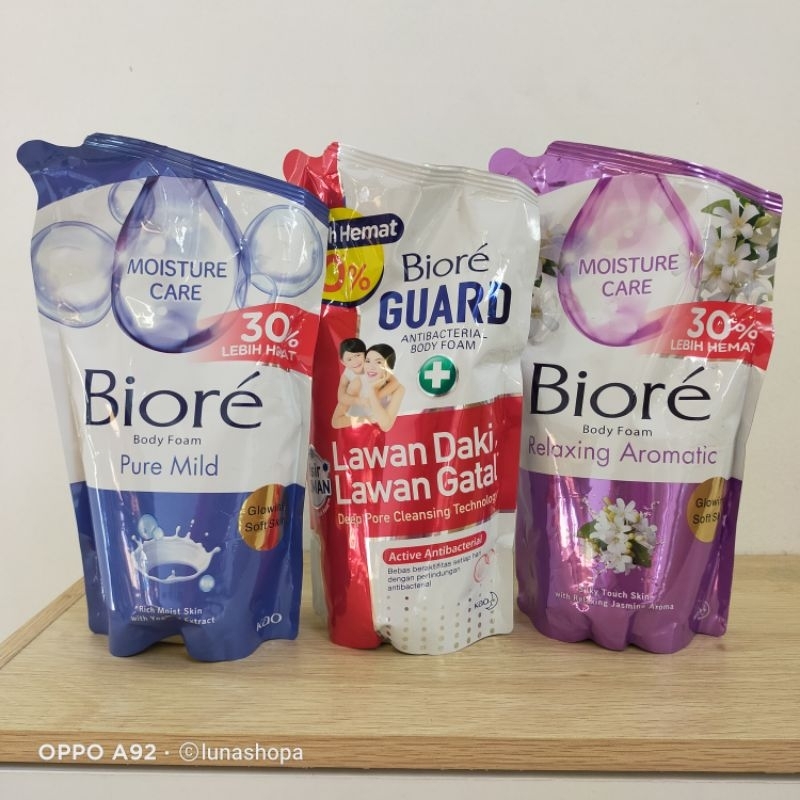 Jual BIORE SABUN MANDI CAIR BODY WASH BODY FOAM REFILL 800 ML | Shopee Indonesia