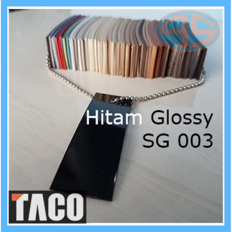 Jual (50 MTR) TACO Edging Warna HITAM 003G GLOSSY KILAP Hpl pelapis ...