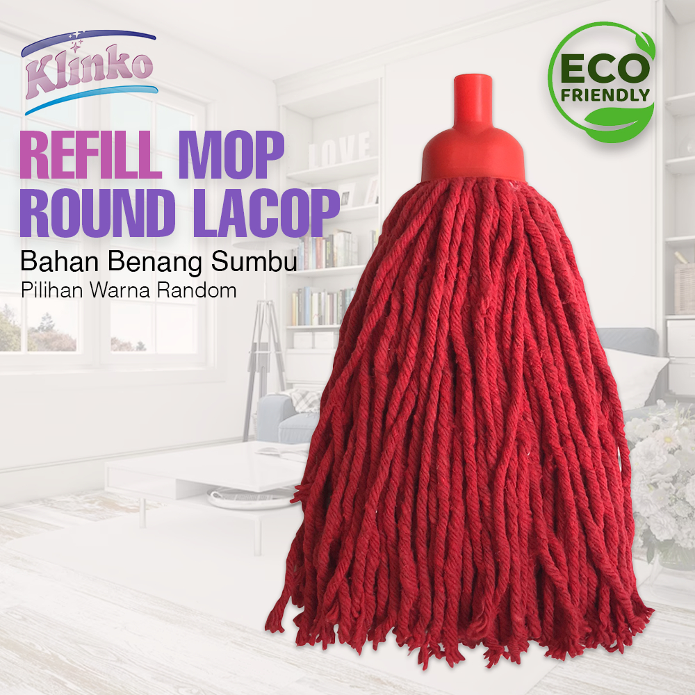 Jual Tchome Refill Alat Pel Lantai warna Mop Round pel benang sumbu ...