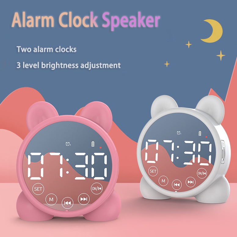 Jual REKOMENDASI Speaker Jam Bluetooth Mini Versi 5 Alarm dan Radio ...