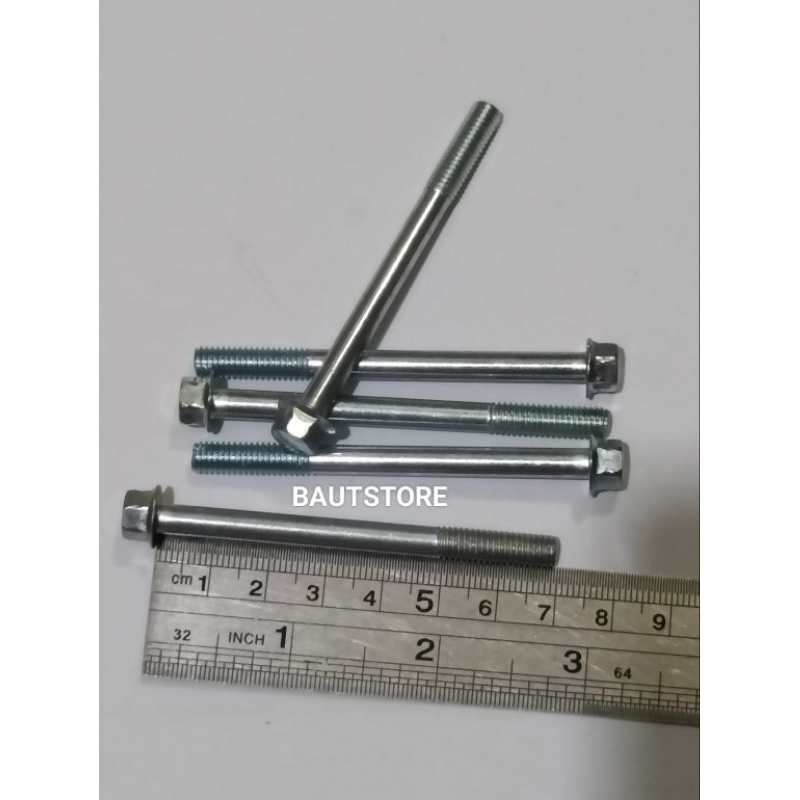 Jual Baut Topi/Baut CVT/Baut Flange Bolt 10/M6 x 7cm Kunci 8 | Shopee ...