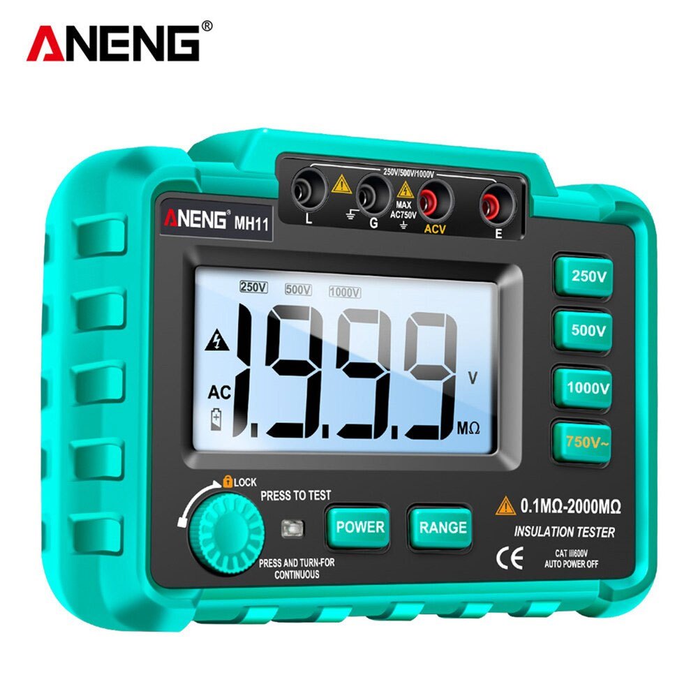 Jual ANENG Digital Megger Megohmmeter 250/500/1000V 2000 Mega Ohm ...