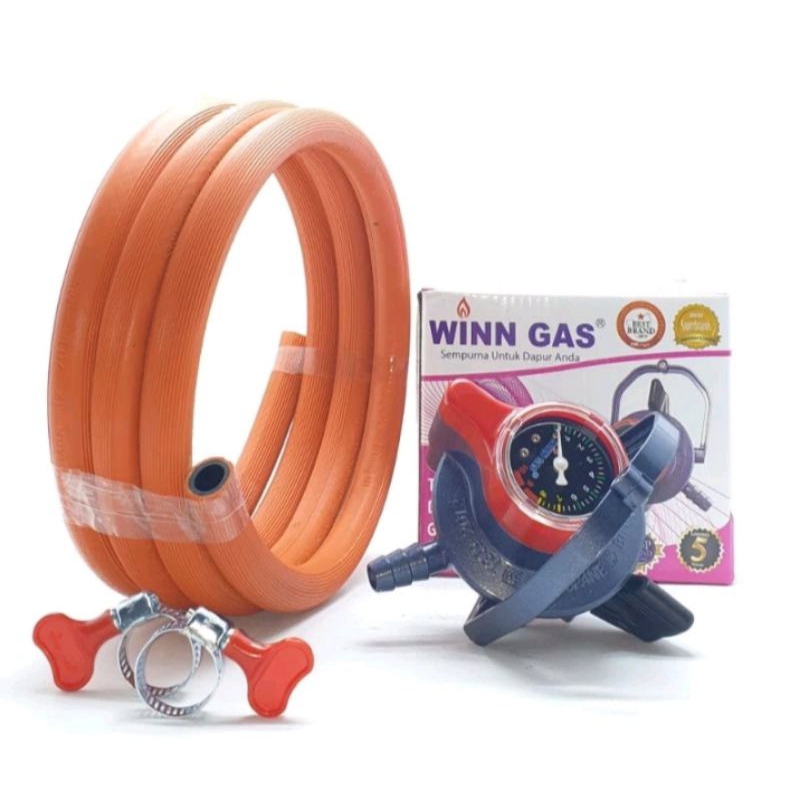 Jual Regulator win gas w 900 meter dobel lock+selang 2 meter + klem ...