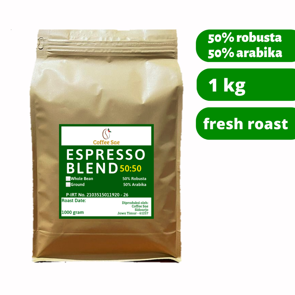 Jual KOPI ESPRESSO BLEND 1KG Biji atau Bubuk Kopi House blend robusta ...