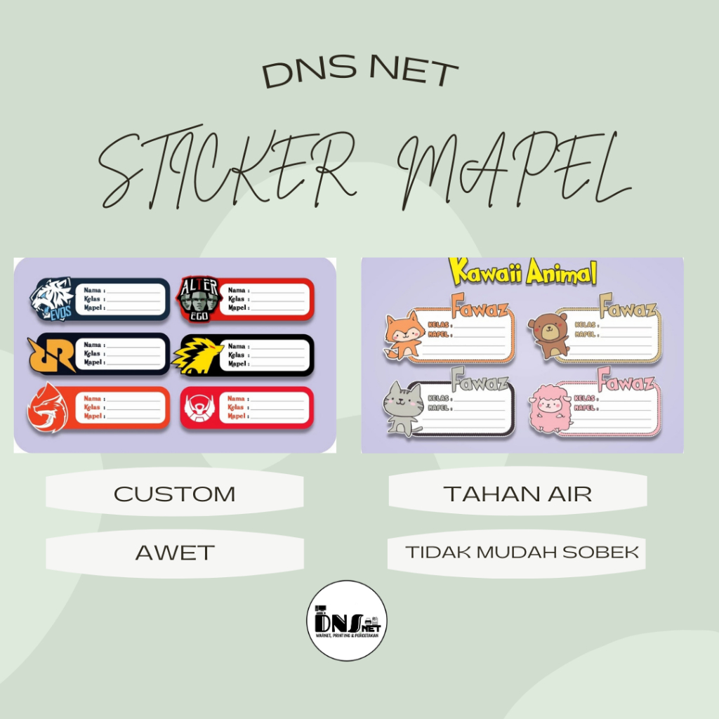 Jual (14PCS) CETAK STICKER CUSTOM NAMA BUKU SEKOLAH | MAPEL | Shopee ...