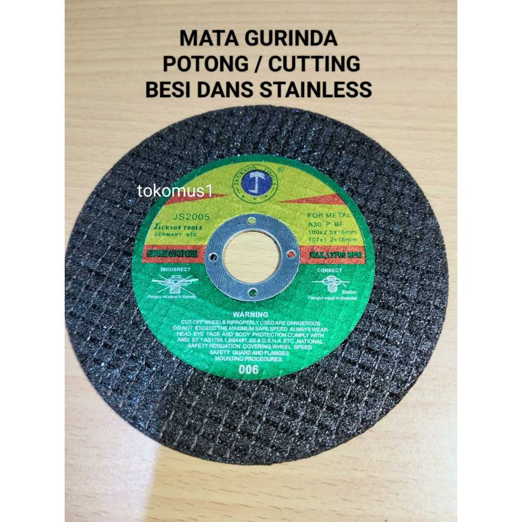 Jual Mata Gurinda Batu Gerinda Potong Besi Cutting Wheel Disc 4" x 1.2 ...