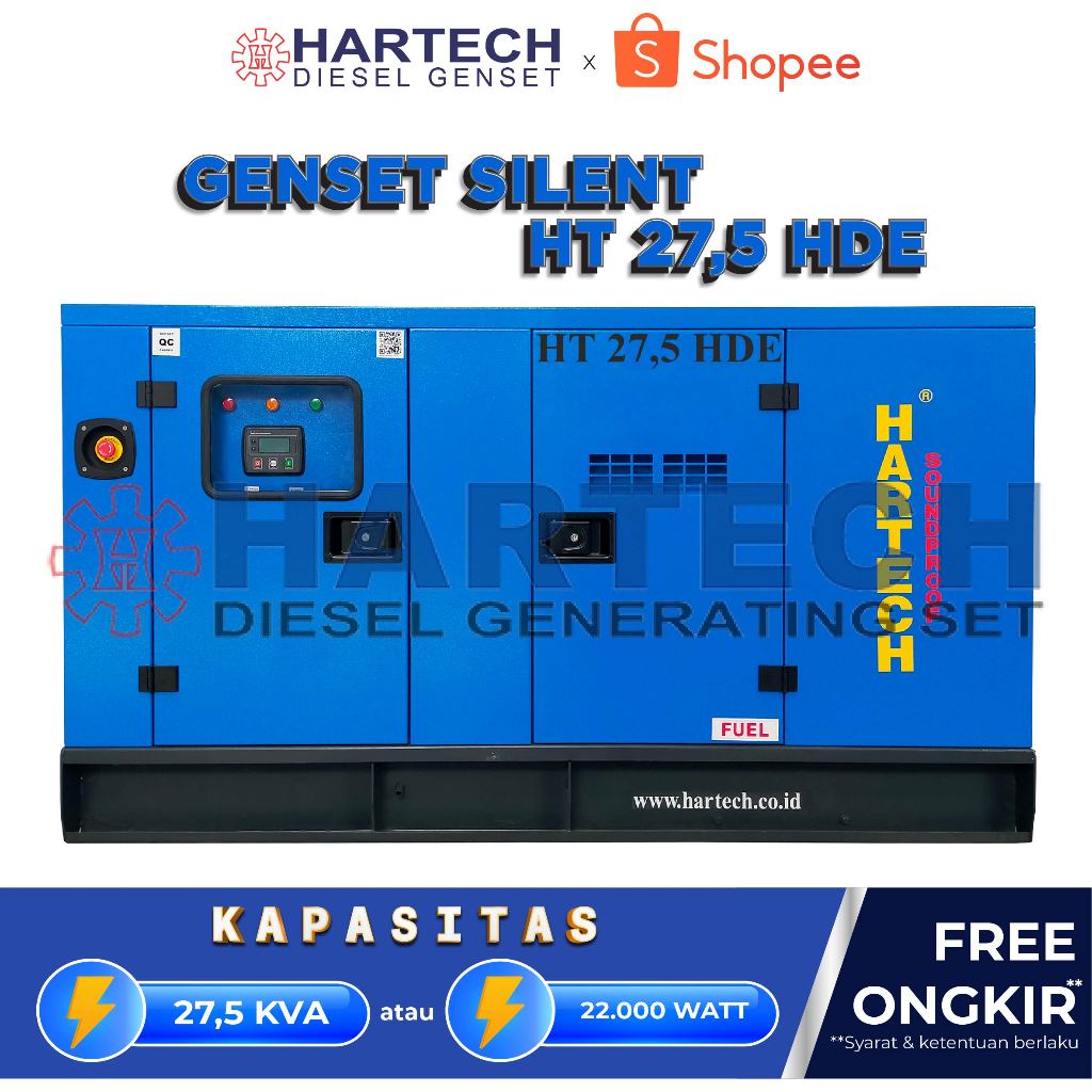 Jual HARTECH Genset HT 27,5 HDE Silent Type 27,5 Kva/22.000 Watt ...